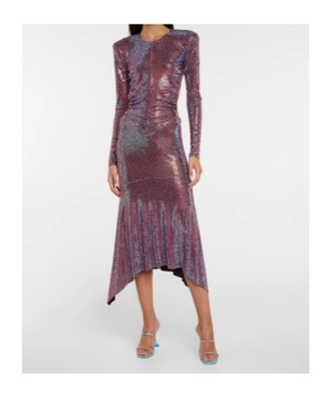 Alexandre Vauthier Metallic Ruched Maxi Dress