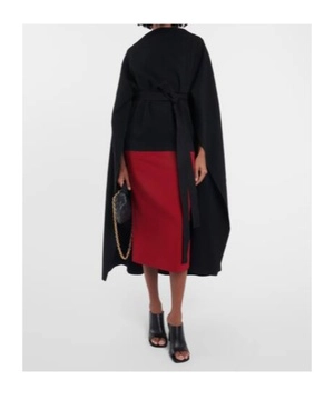 ROKSANDA Two-tone Crepe Midi Dress With Cape Effect
