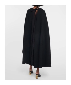 ROKSANDA Two-tone Crepe Midi Dress With Cape Effect