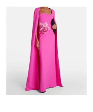 SAFIYAA LONDON Mattia Caped Embellished Gown