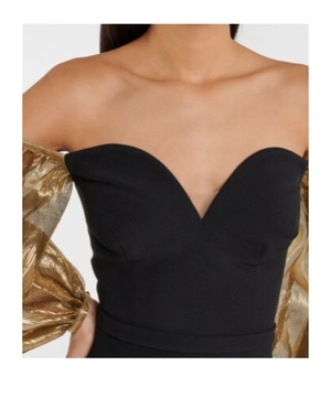 SAFIYAA LONDON Off-shoulder Crêpe Gown