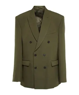 Wardrobe.NYC Double-breasted Suit Jacket - Green