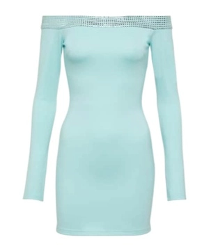 David Koma Crystal Embellished Mini Dress - Blue