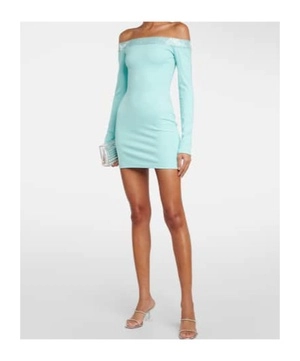 David Koma Crystal Embellished Mini Dress - Blue