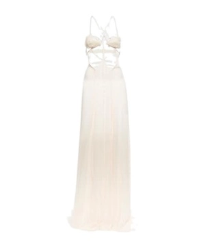 NENSI DOJAKA Bridal Cutout Silk Chiffon Gown - White