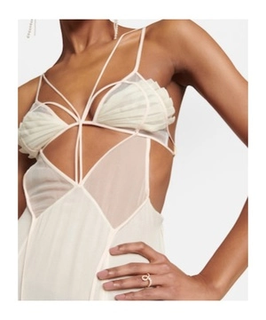 NENSI DOJAKA Bridal Cutout Silk Chiffon Gown