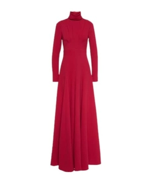 EMILIA WICKSTEAD Oakley Pleated Crepe Maxi Dress - Red