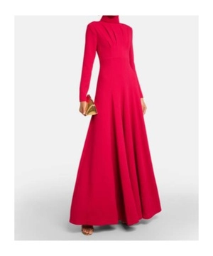 EMILIA WICKSTEAD Oakley Pleated Crepe Maxi Dress