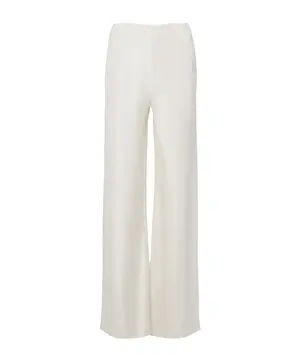 Posse Cove Silk-blend Straight Pants - White
