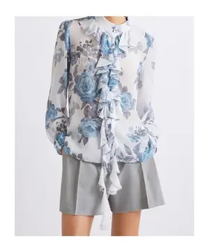 Marella Ruched Georgette Shirt