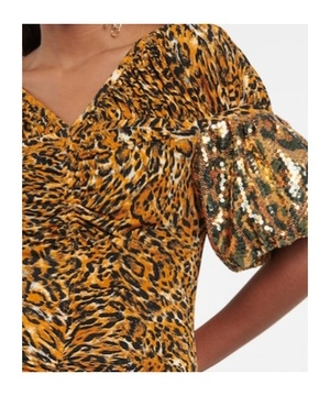 Rabanne Embellished Animal-print Ruched Minidress