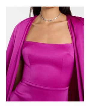 Alex Perry Caped Satin Gown
