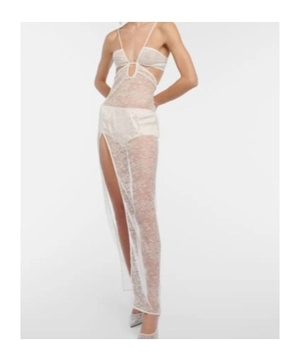 NENSI DOJAKA Bridal Lace Cutout Gown