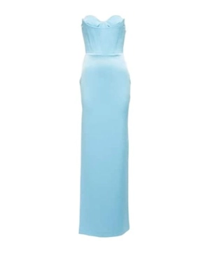Alex Perry Honore Satin Maxi Dress - Blue