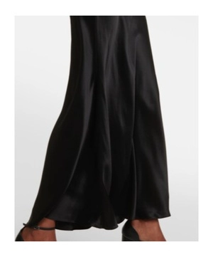 RODARTE Silk Satin Midi Dress With Lace Trim