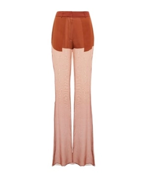 NENSI DOJAKA Mid-rise Wide-leg Silk Pants - Nude