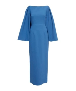EMILIA WICKSTEAD Niesha Crepe Midi Dress - Blue
