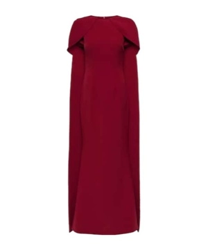 SAFIYAA LONDON Ginkgo Caped Gown - Red