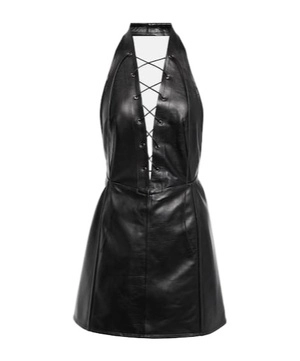 PETAR PETROV Atkins Leather Halterneck Mini Dress