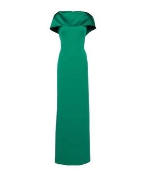 SAFIYAA LONDON Inaya Crêpe Gown - Green