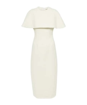 EMILIA WICKSTEAD Blaine Cape Effect Midi Dress - White