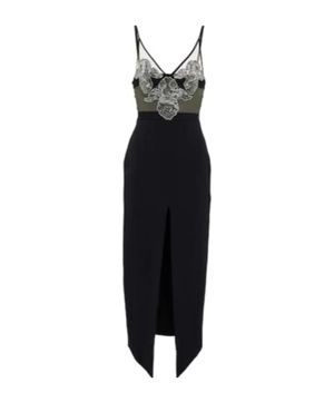 David Koma Embellished Midi Dress - Black