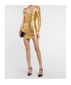 Alex Perry Paxton Metallic Ruched Minidress