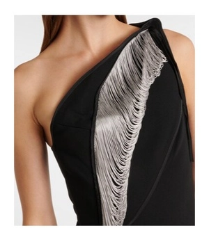 Maticevski One-shoulder Midi Dress With Fringe Detail
