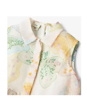 Fendi Sleeveless Tiered Butterfly-print Organza Dress