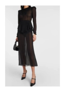 Alessandra Rich Silk Georgette Midi Dress