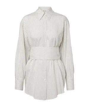 RÓHE Striped Silk Cotton Shirt - White