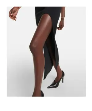David Koma Leather-trimmed Midi Skirt