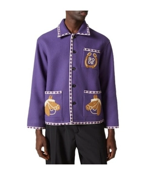 BODE Embroidered Wool Jacket - Blue