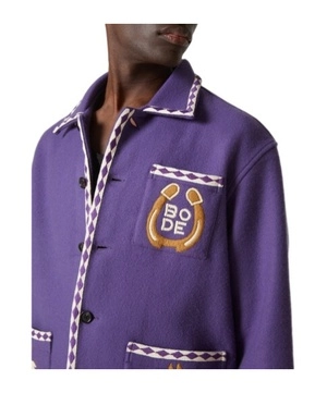 BODE Embroidered Wool Jacket - Blue