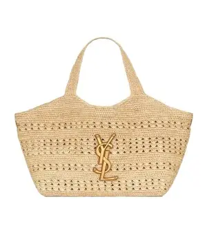 Saint Laurent Icare Medium In Raffia