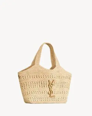 Saint Laurent Icare Medium In Raffia