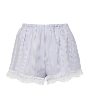 FRAME Stripe Lace Silk Shorts - White