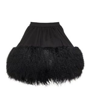 David Koma Jersey And Shearling Miniskirt - Black