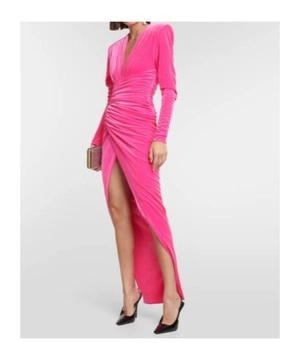 Alexandre Vauthier Velvet Draped Midi Dress