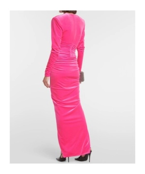 Alexandre Vauthier Velvet Draped Midi Dress