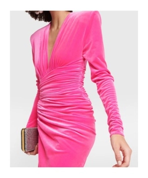 Alexandre Vauthier Velvet Draped Midi Dress