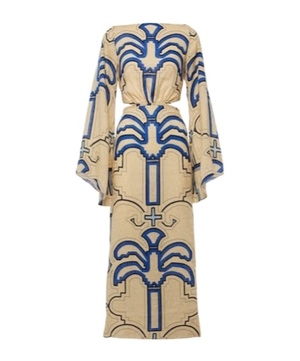 Johanna Ortiz Linen Midi Dress - Nude