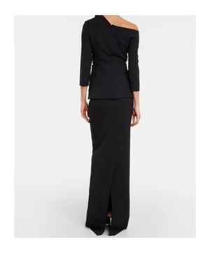 SAFIYAA LONDON Asymmetrical Sequined Crêpe Top