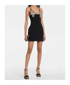 David Koma Mesh-panel Embellished Minidress