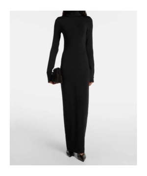 Galvan Iris Turtleneck Jersey Maxi Dress