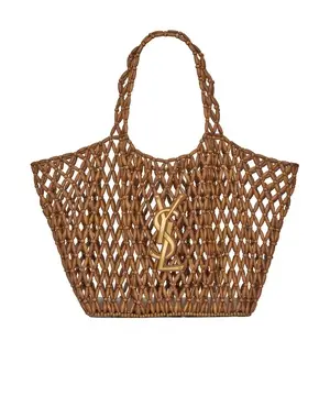 Saint Laurent Icare Medium In Wood Beads