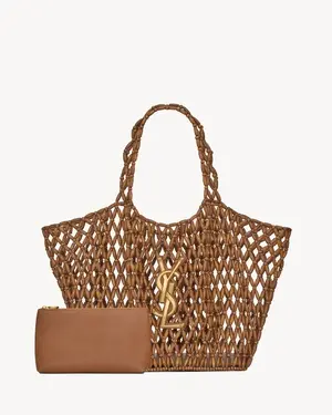 Saint Laurent Icare Medium In Wood Beads