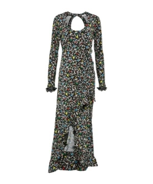 Rabanne Printed Wrap Midi Dress - Black