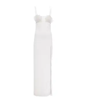 NENSI DOJAKA Bridal Cutout Crepe Gown - White