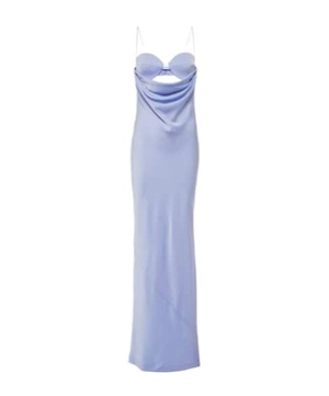 Alex Perry Cutout Draped Satin Crêpe Gown - Blue